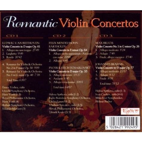 Romantic Violin Concertos Various Artists De Beethoven Mendelssohn
