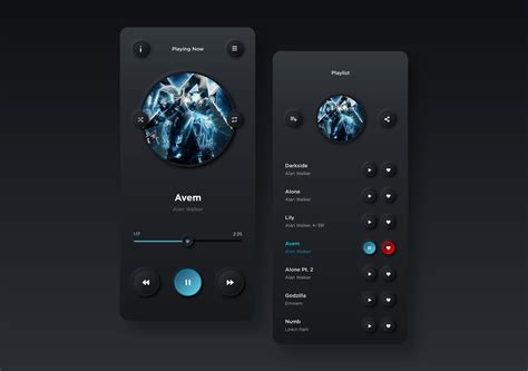 Music Player UI Design Neumorphism Concept On Behance