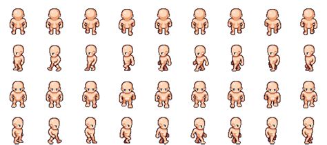 Male Character Template Walkcycle Character Template Pixel Art