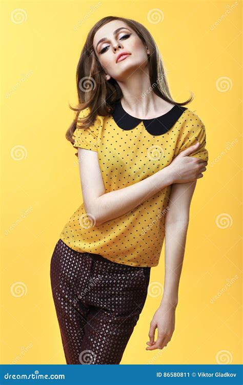 Fashion Portrait Of Confident Beautiful Woman Posing Stock Image Image Of Grace Emotional
