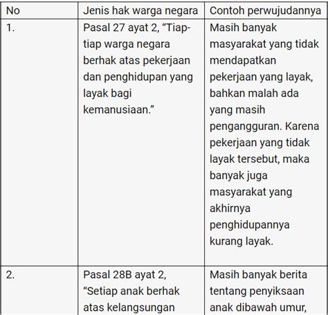 23 Jenis Hak Warga Negara Dan Contoh Perwujudannya Swarakami