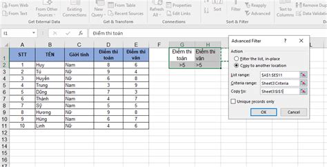Rất Hay Hướng dẫn cách trích lọc dữ liệu theo điều kiện trong Excel
