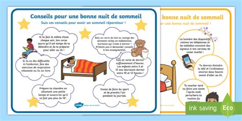 Posters Conseils Pour Une Bonne Nuit De Sommeil