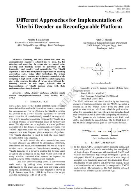 pdf ijert different approaches for implementation of viterbi decoder on reconfigurable