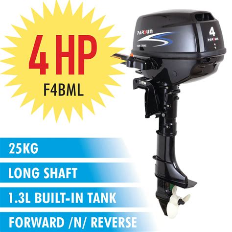 4HP PARSUN OUTBOARD MOTOR Long Shaft 4 Stroke Manual Start