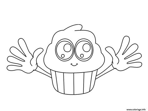 Coloriage Cupcake Kawaii Jecolorie