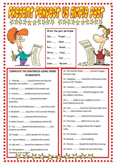 Present Perfect Vs Past Simple Esl Resources Artofit
