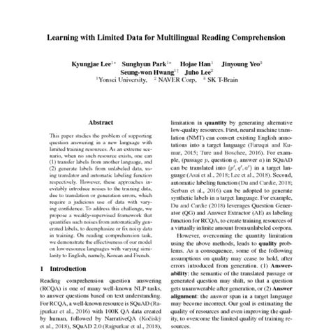 learning with limited data for multilingual reading comprehension acl anthology