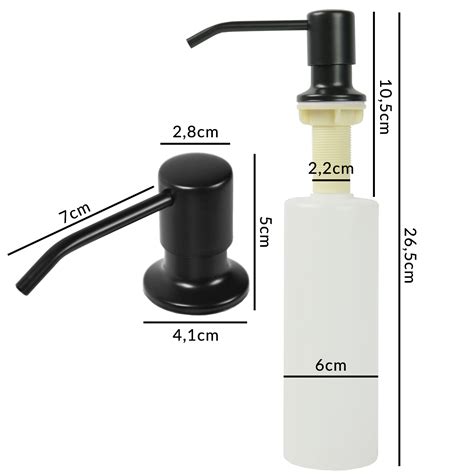 Dozownik nablatowy na mydło płyn do naczyń 350ml czarny ZOLTA