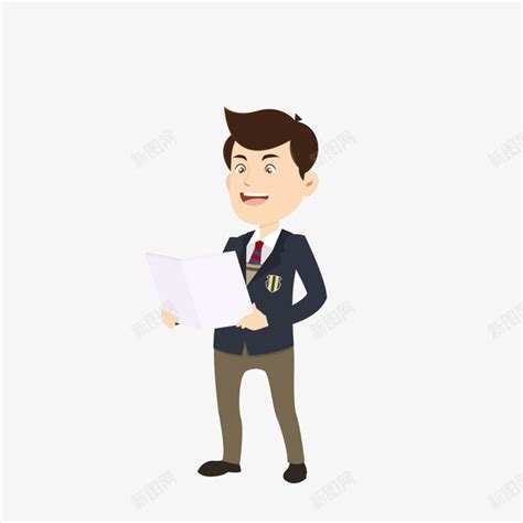 手绘读书看报男生矢量图png图片免费下载 素材7SJUkeUjW 新图网