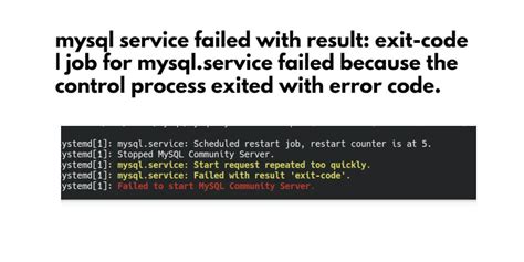 Failed To Start MySQL Community Server Failed To Start Mysqld Service