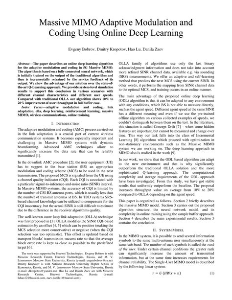pdf massive mimo adaptive modulation and coding using online deep learning