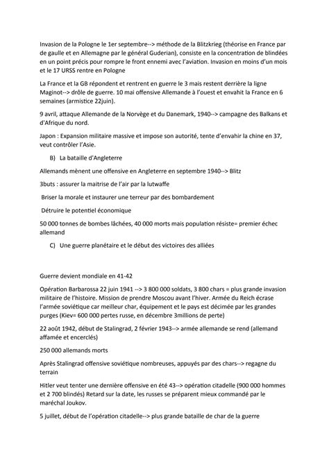 SOLUTION La Seconde Guerre Mondiale Studypool