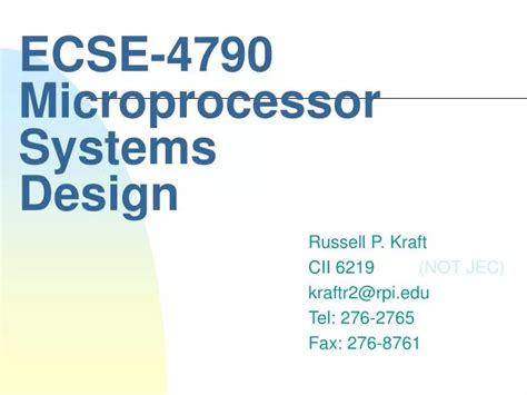 ppt ecse 4790 microprocessor systems design powerpoint presentation free download id 4362235