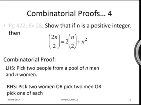 solved how does this combinatorial proof makes sense i