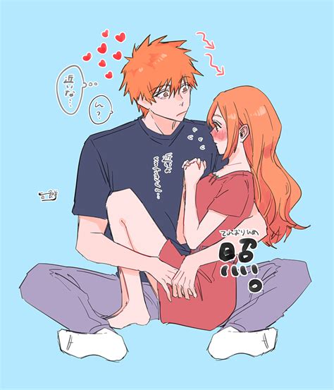 Inoue Orihime And Kurosaki Ichigo Bleach Drawn By Moccimoccio Danbooru