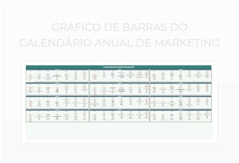 Planilhas Gráfico De Barras Do Calendário Anual De Marketing Excel e