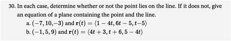 solved 30 in each case determine whether or not the point