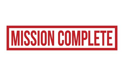 Mission Complete Rubber Stamp Red Mission Complete Rubber Grunge Stamp