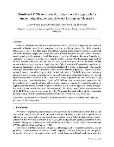 pdf distributed pinn for linear elasticity — a unified approach for smooth singular