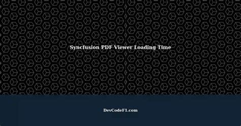 syncfusion flutter pdf viewer page get loading buffering time