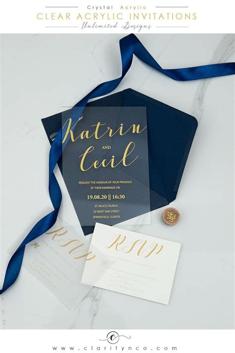 Calligraphy Wedding Invitations Clarity Co Clear Acrylic Wedding