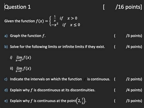 solved question 1 16 points] given the function f x {x1−x2