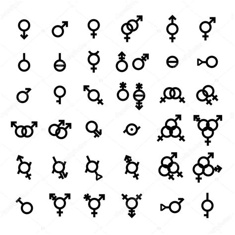 Vector Conjunto de símbolos de género Ilustración de identidad humana