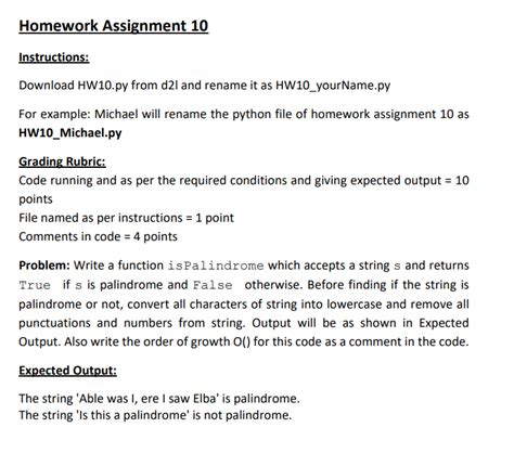 solved homework assignment 10 instructions download hw10 py