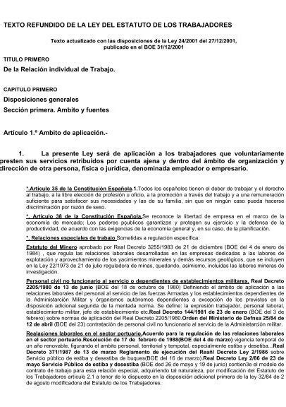 El artículo 1 3 c del Estatuto de los Trabajadores Protección laboral