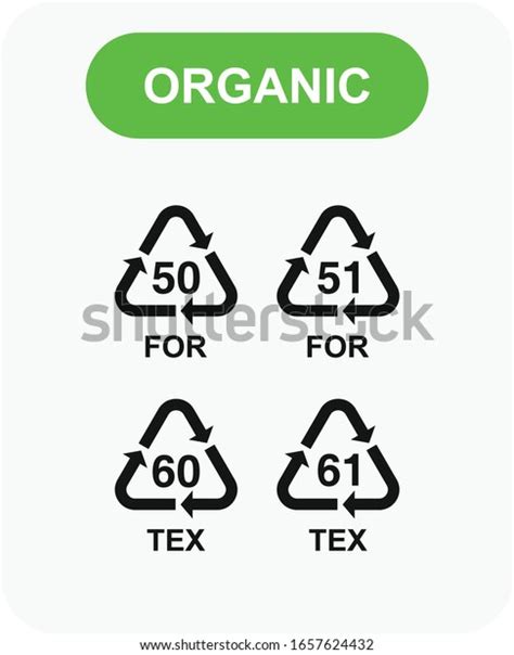 Set Recycling Codes Arrow Icons Organic Stock Vector Royalty Free