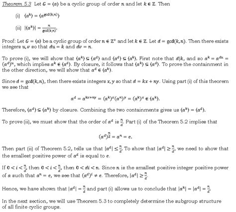 Solved Theorem 5 3 Let G A Be A Cyclic Group Of Order N Chegg