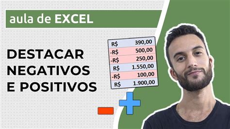 Como destacar números negativos e positivos formatação condicional