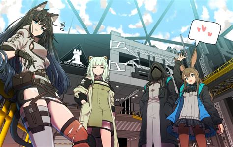Amiya Doctor Kal Tsit And Blaze Arknights Drawn By Samacho Danbooru