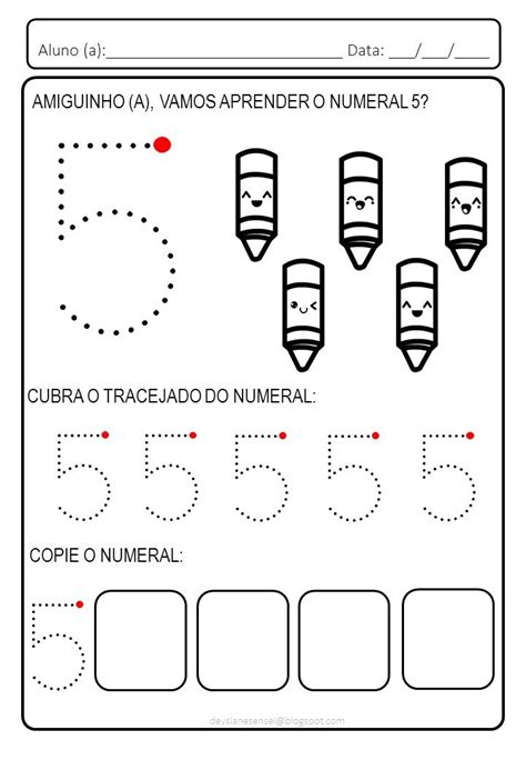 Numerais pontilhados de 1 a 10 atividade para maternal 2 pré escolar 1