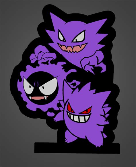 Archivo 3D Luminaria Gastly Hunter Gengar evolución Diseño de