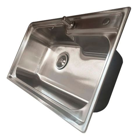 Bacha Cocina Pileta Simple Hardest Acero Inoxidable Dosificador Cm