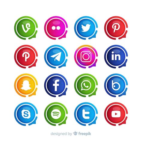 Premium Vector Social Media Logo Collection