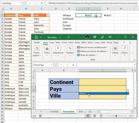 Cr Er Des Listes D Roulantes En Cascade Dans Excel