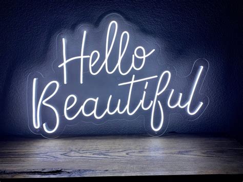 Hello Beautiful Custom Neon Led Sign For Wedding Office And Etsy