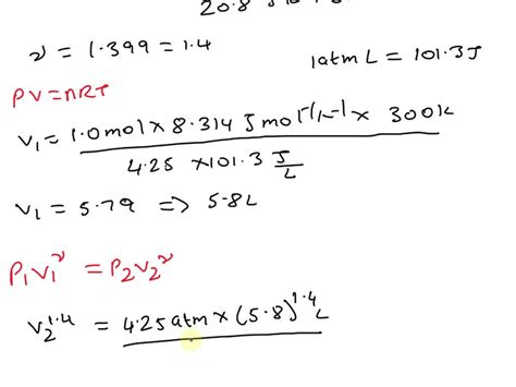 Solved A Sample Consisting Of Mol Of Perfect Gas Molecules With Cv
