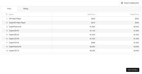 export multiple grids devextreme data grid codesandbox
