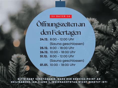 Unsere Ffnungszeiten An Den Feiertagen Home Sv Bayer Uerdingen E V