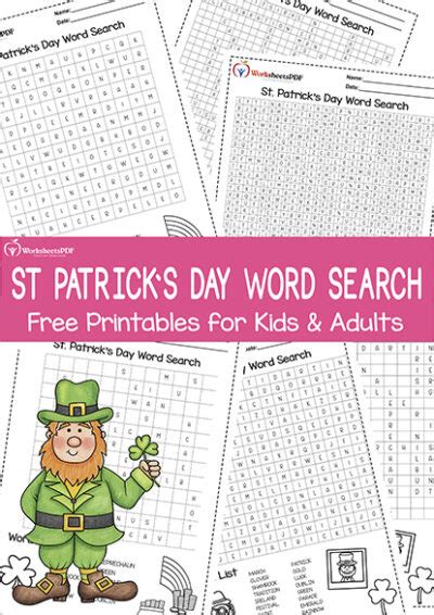 Printable St Patrick S Day Word Search With Answers