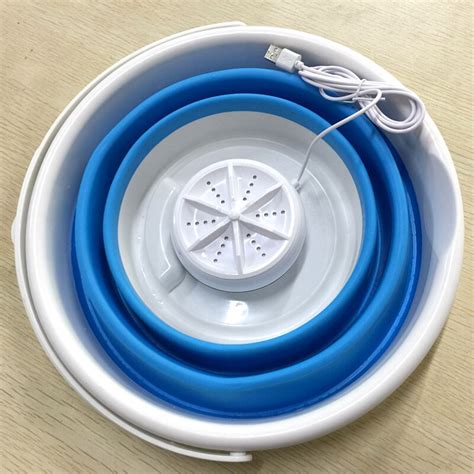 Portátil Mini Máquina De Lavar Roupa Ultra Sonic Cleaner Sônico Balde