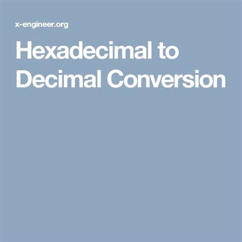 hexadecimal to decimal conversion decimal conversion decimals mathematics