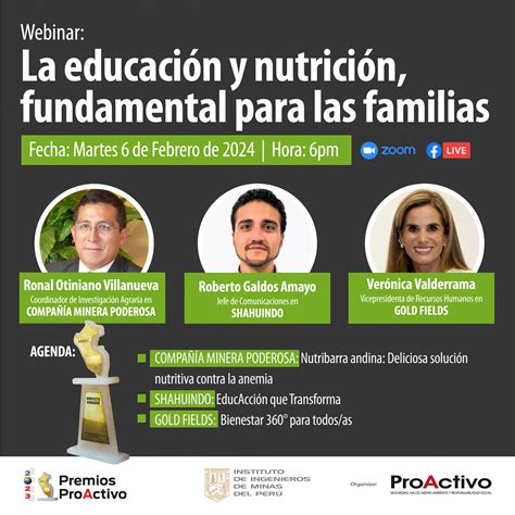 Webinar LA EDUCACIÓN Y NUTRICIÓN FUNDAMENTAL PARA LAS FAMILIAS