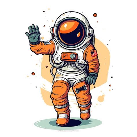 Ilustração de astronauta e espaço Vetor Premium