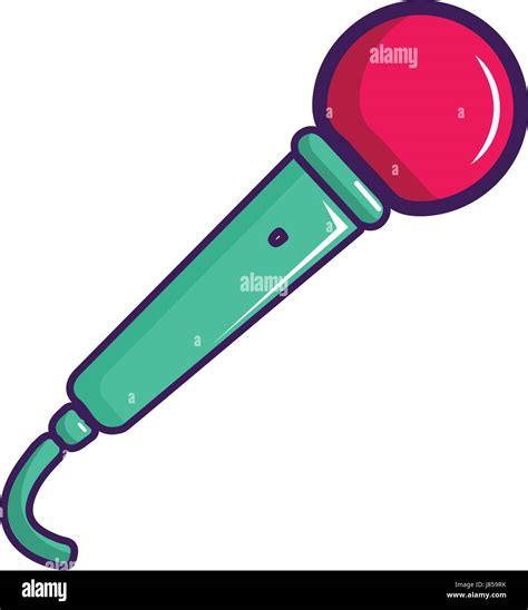 Colorido icono de micrófono estilo de dibujos animados Imagen Vector