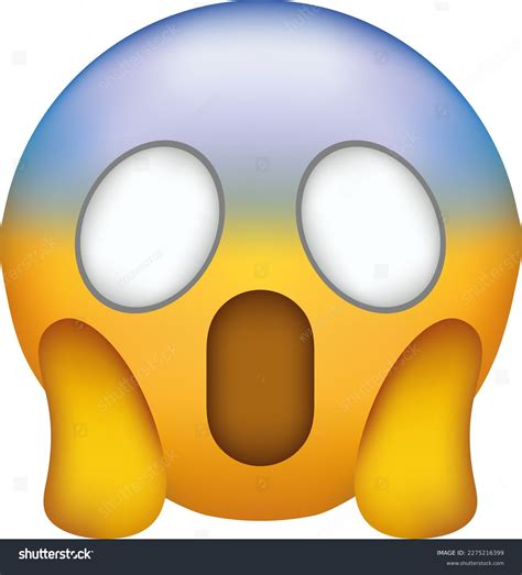 Screaming In Fear Emoji Horror And Fright Royalty Free Stock Vector